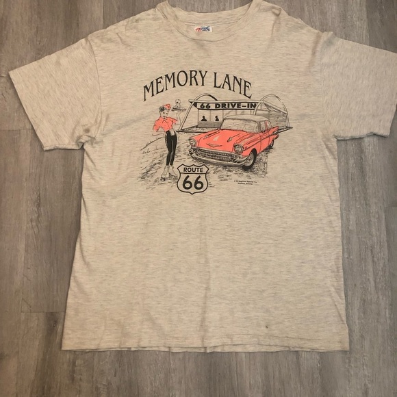 Hanes | Shirts | Vtg 93s Memory Line Route 66 Shirt Size Large | Poshmark